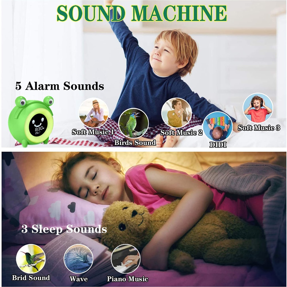 Tecknad groda barn väckarklocka sömn tränare uppla... – Grandado