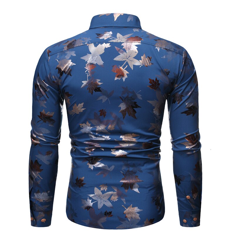 mannen Zijde Satijn Bloemen Gedrukt Shirts Man Cas... – Vicedeal