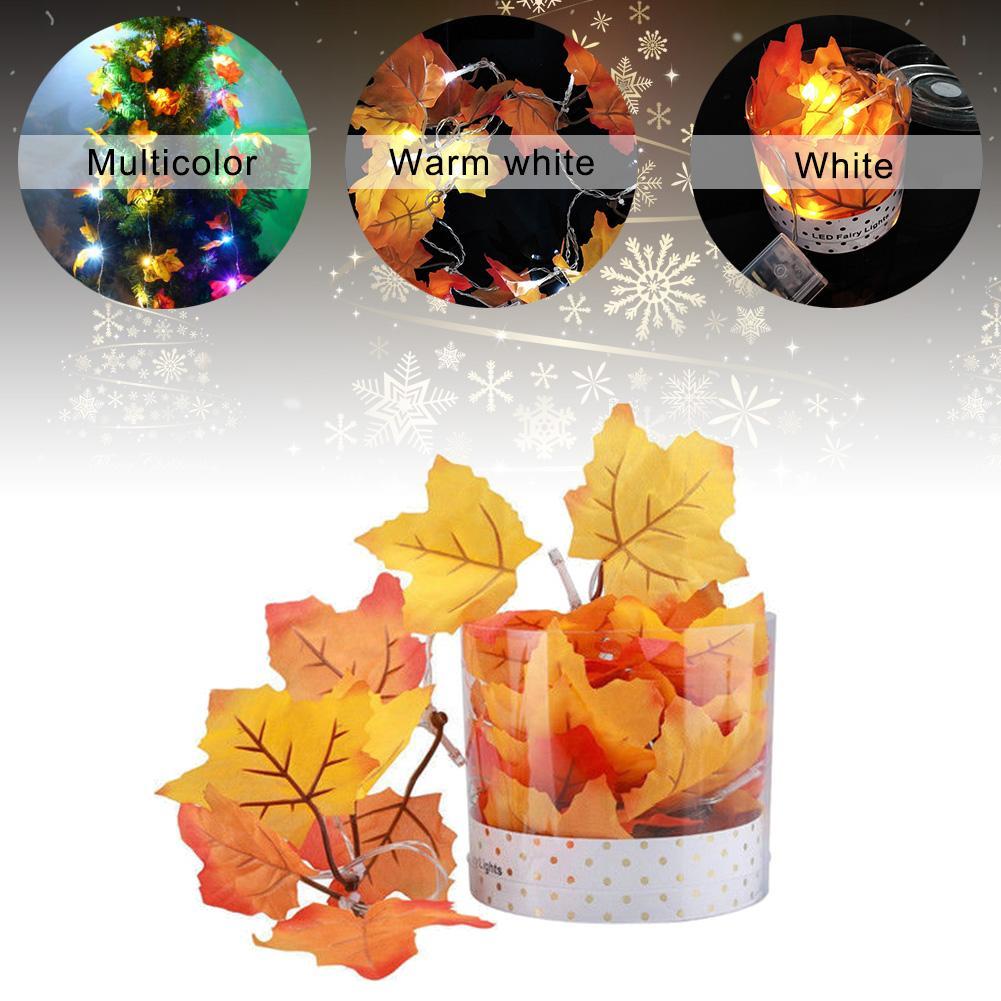 10 Led Verlichte Blad Oogst Fall Bladeren Guirland... – Vicedeal