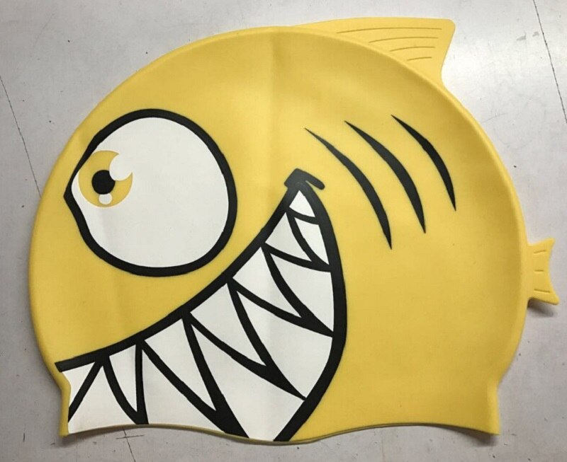 Kids Silicone Swimming Caps Elastic Lovely Shark F... – Grandado