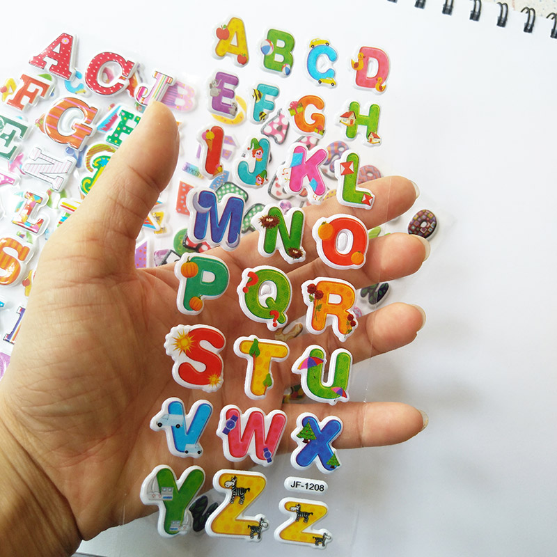 6 sheets/lot Cute Cartoon Numbers Alphabet letter ... – Vicedeal
