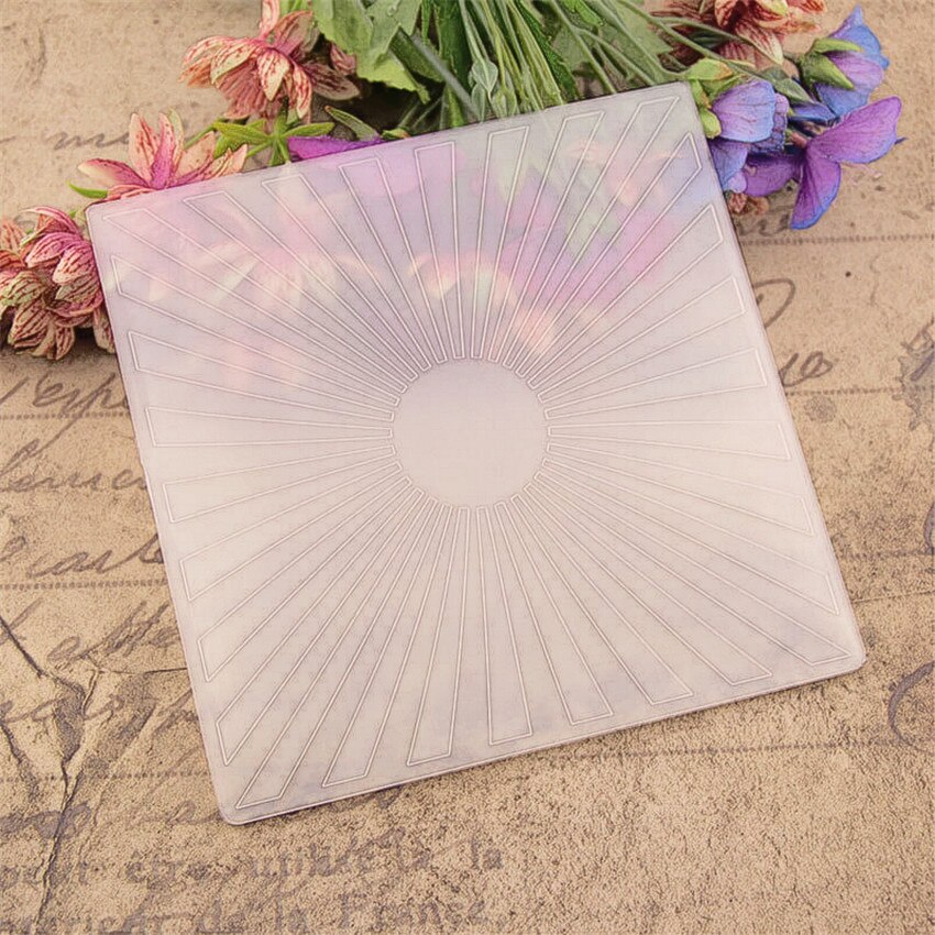 15x15cm sun's rays Embossing folders Plastic bump ... – Grandado