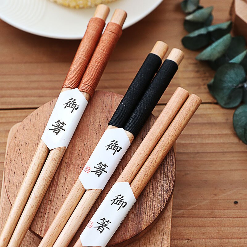 Japanese Sushi Wooden Sticks Chopsticks Set Natura... – Grandado