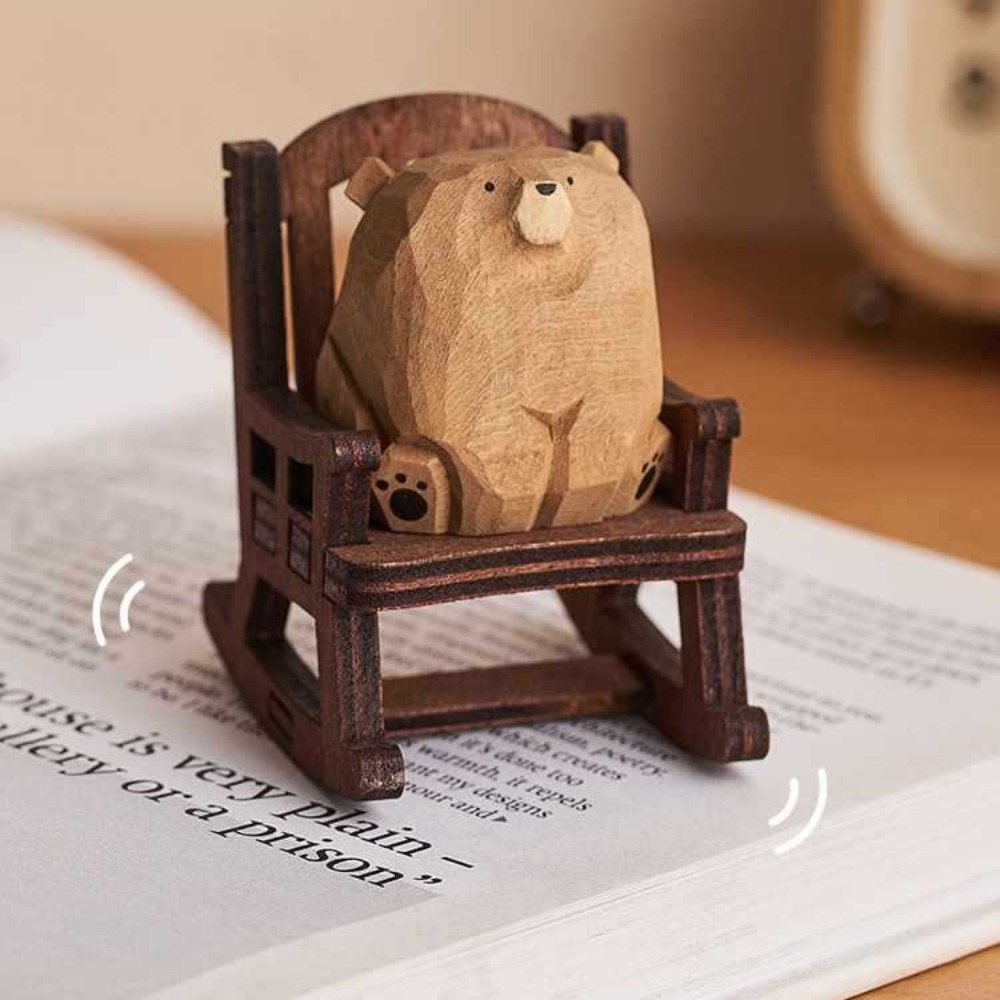 Unique Wooden Rocking Chair Bear Models Solid Wood... – Vicedeal