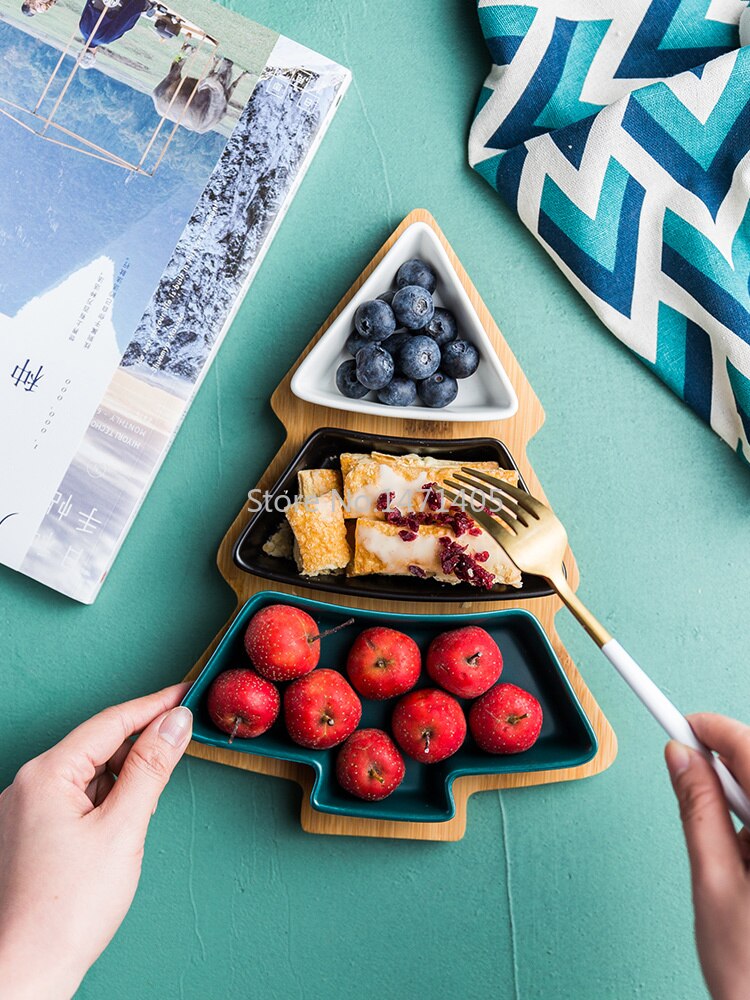Nordic Christmas Tree Tray Snack Plate Snack Plate... – Grandado