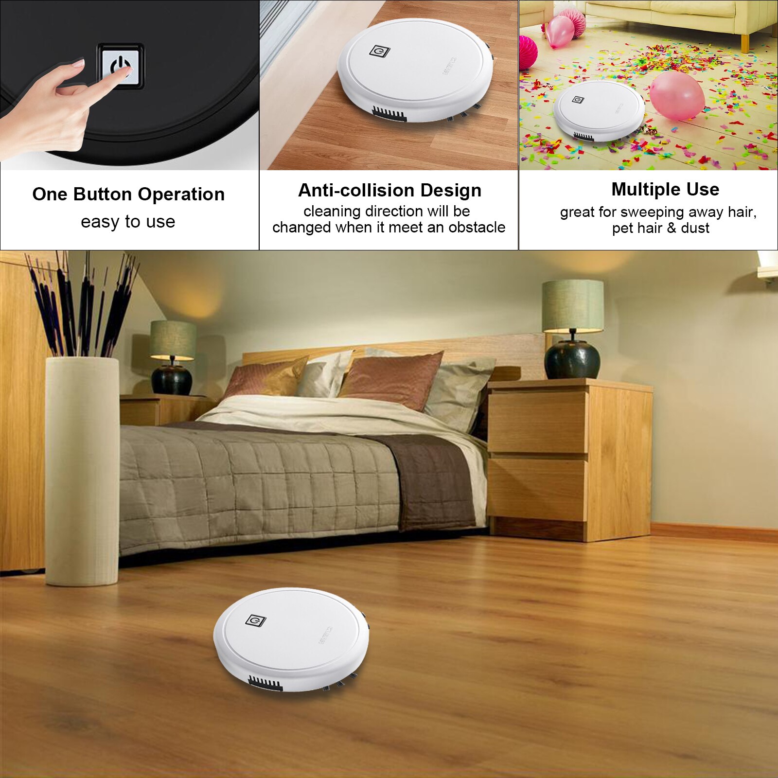 Vacuum Cleaner 3 in 1 Smart Sweeping Machine Stron... – Grandado