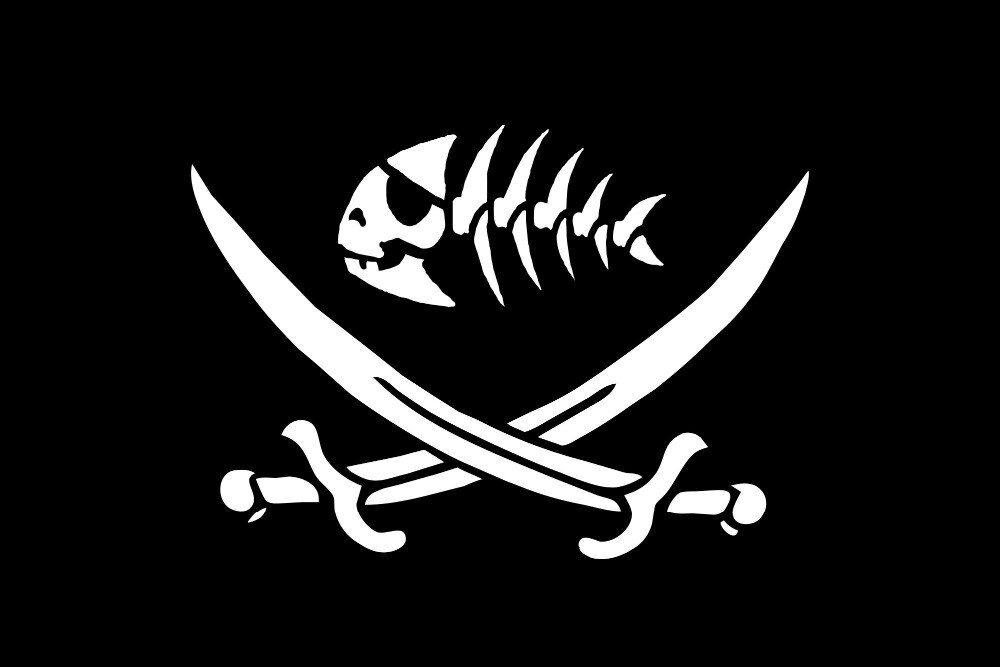 90*150cm Pirate fish flag with swords Flag – Vicedeal