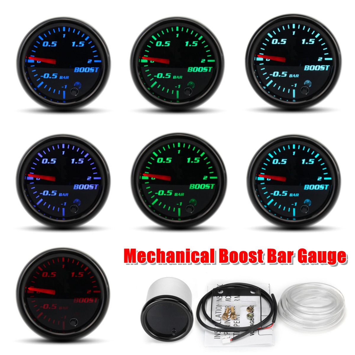 Universal 2'' 52mm Car 7 Color LED Gauge Mechanica... – Grandado