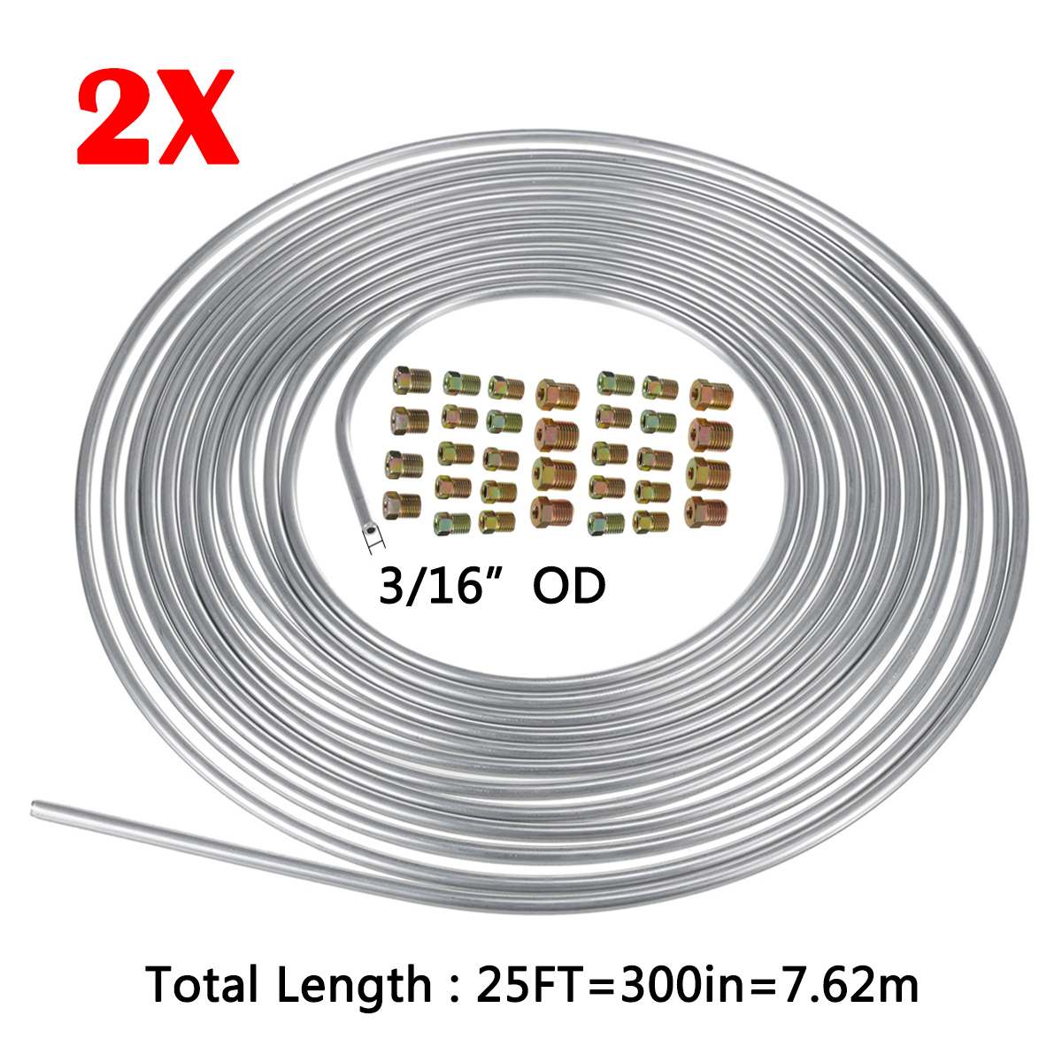 2X Staal Zink Remleiding Brandstof Slang Kit Slive... – Vicedeal