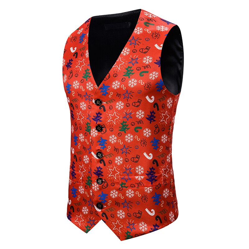 3D Christmas Vest Men Casual Slim Fit Mens Waistco... – Grandado