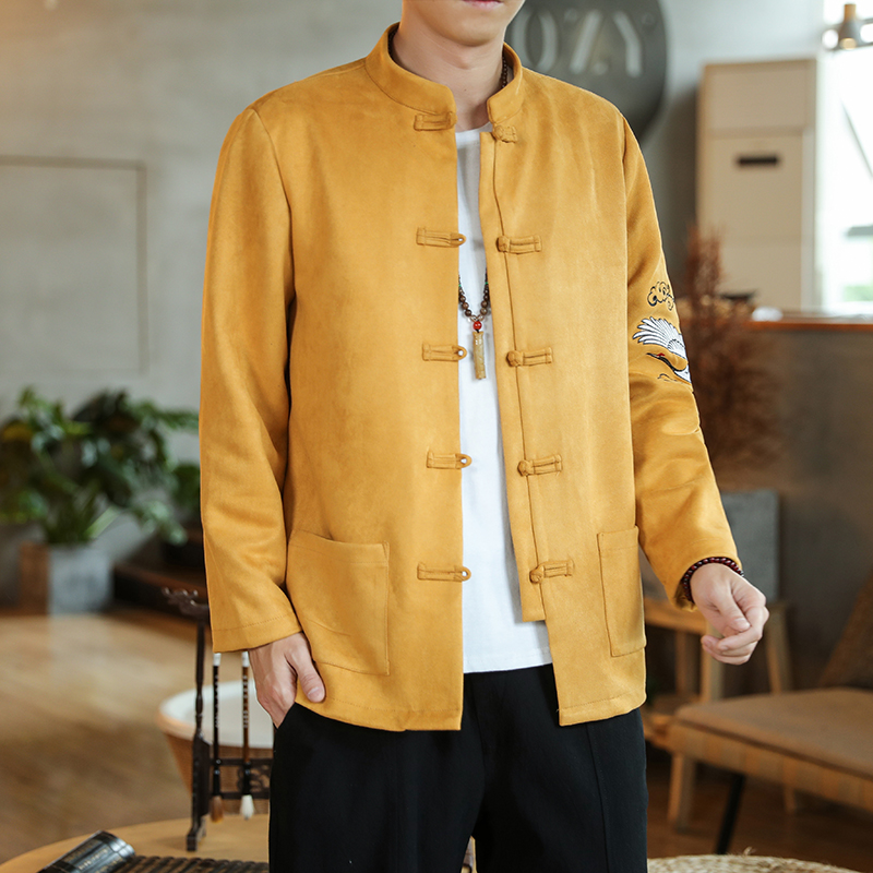 Chinese Style Men's Tops Coat Deerskin Jacket ... – Vicedeal