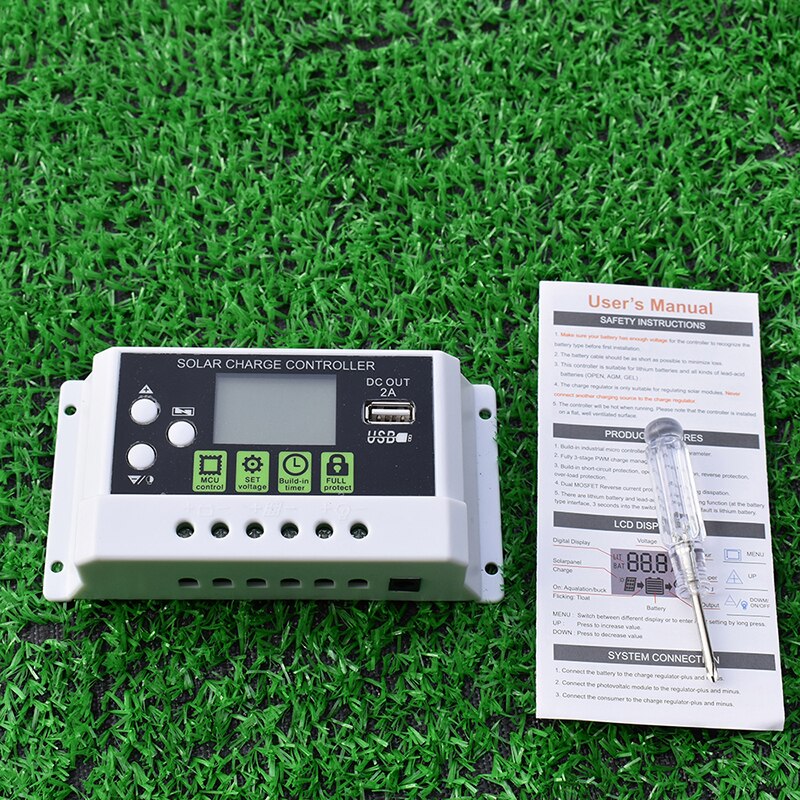 LCD Solar Charge Controller 10A /20A 12v/24v Solar... – Grandado