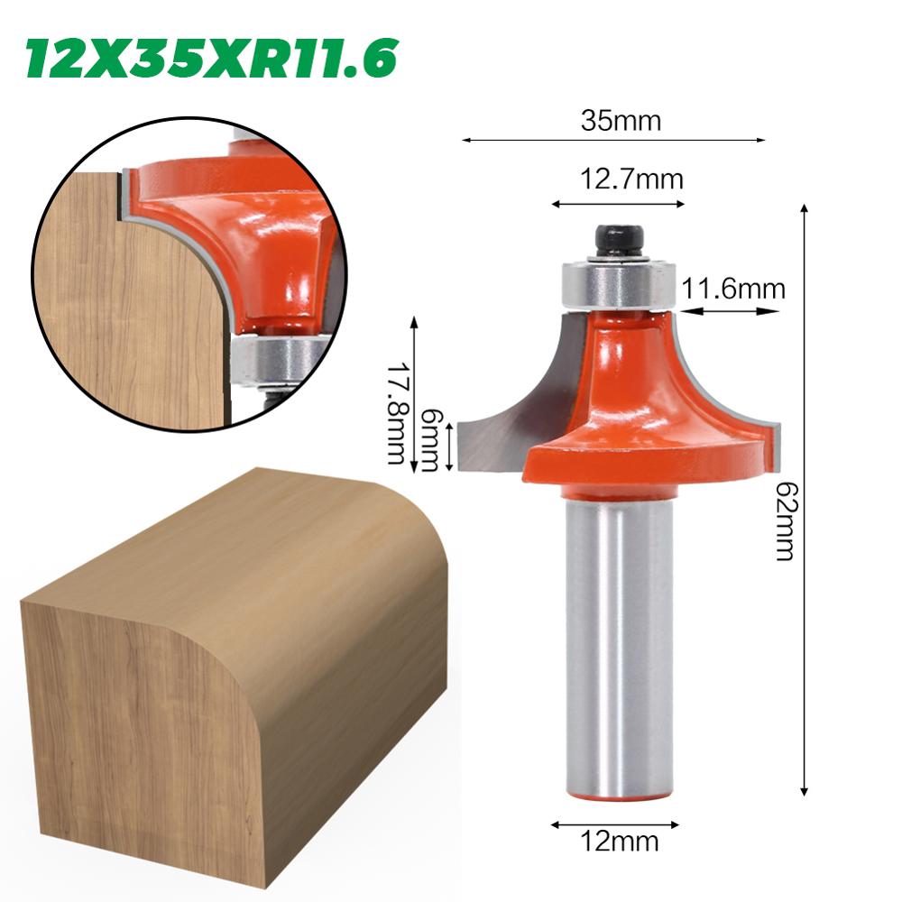 1Pcs 12Mm Schacht Hoek Ronde Over Router Bit Met B... – Grandado