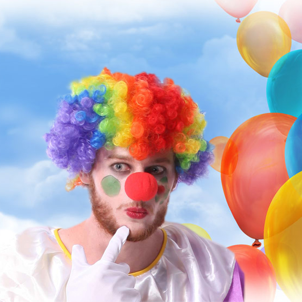 Clown Dress Wig Nose Sets Funny Decor Wig Headdres... – Grandado