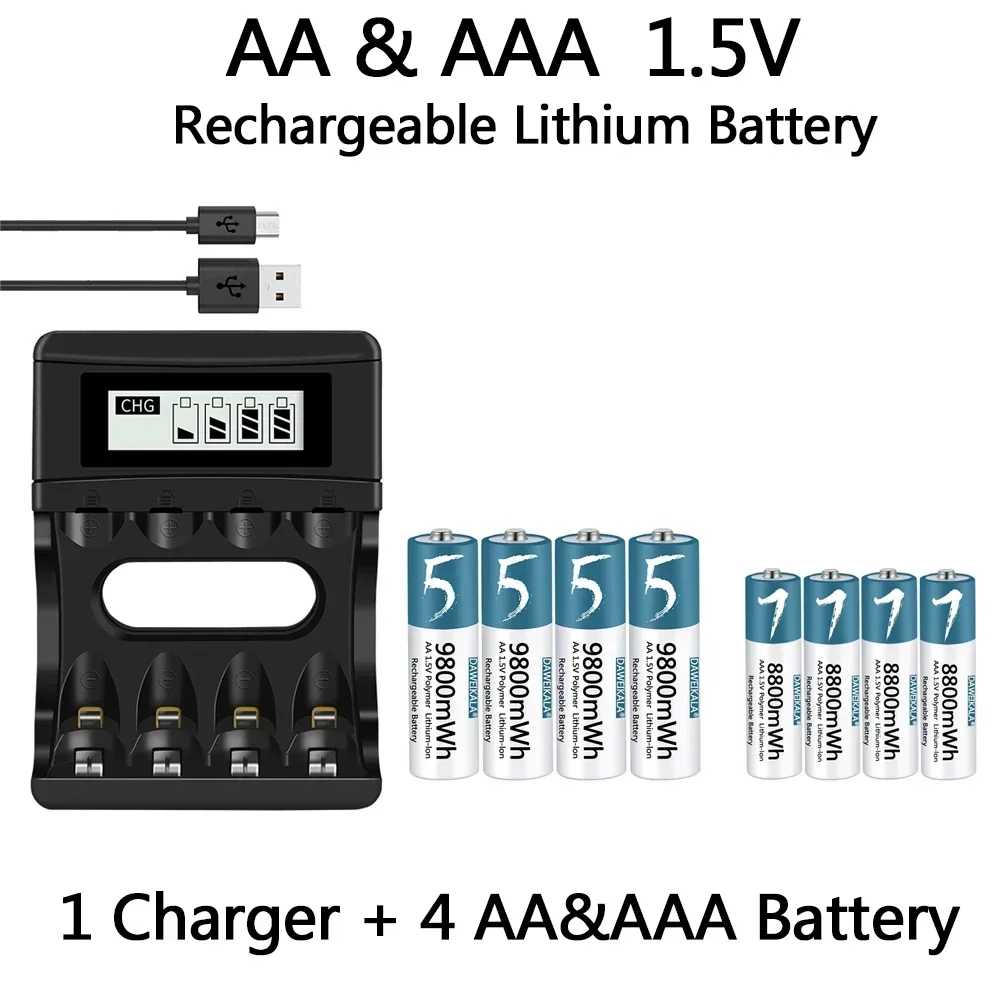 100% Original AA AAA Battery 1.5V Rechargeable Pol... – Vicedeal
