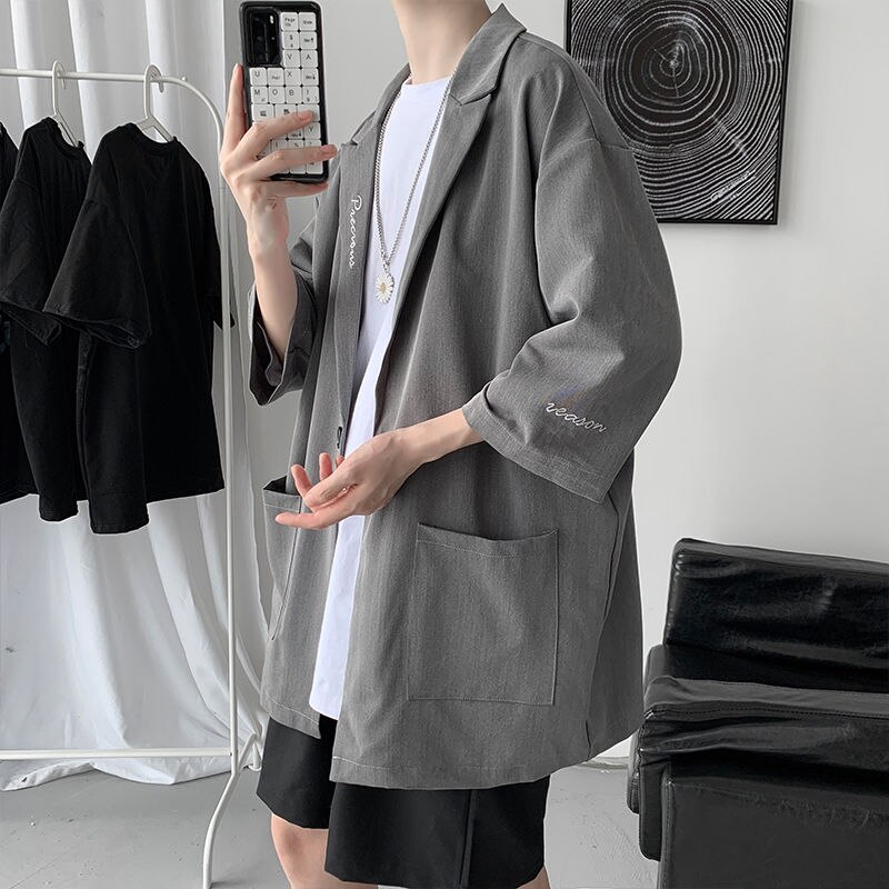 Summer Solid Color Formal Suit Jacket Men Korean L... – Grandado