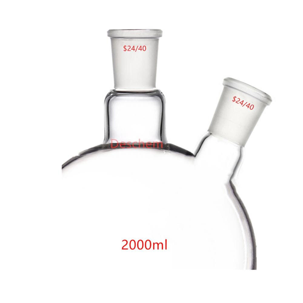 2000ml,24/40,2-Neck,Flat Bottom Glass Flask,2L,Two... – Vicedeal