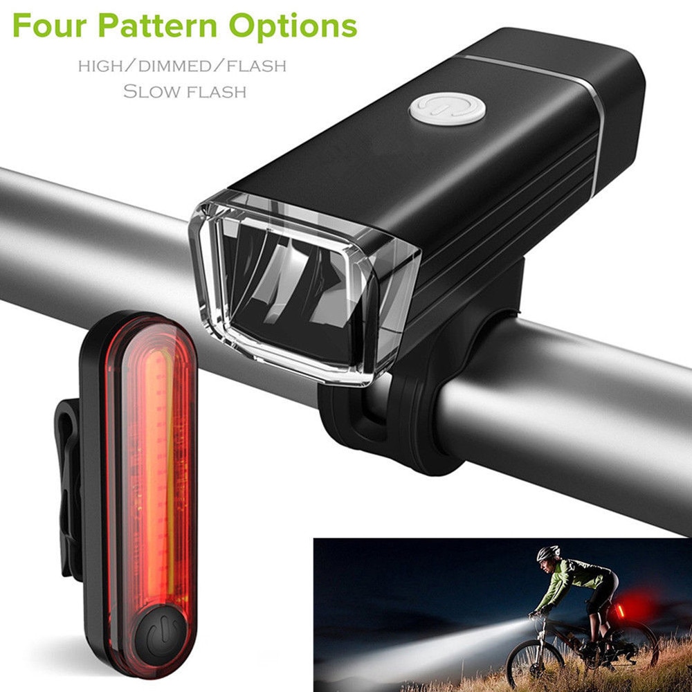 Bike Bicycle Lights USB LED Rechargeable Set Mount... – Grandado