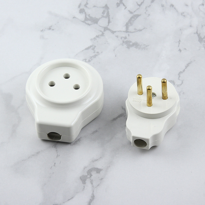 3-pin Israeli wiring plug white 16A250V standard I... – Grandado