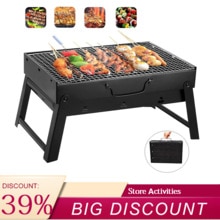 Barbecue Charcoal Grill Stainless Steel Folding Po... – Vicedeal
