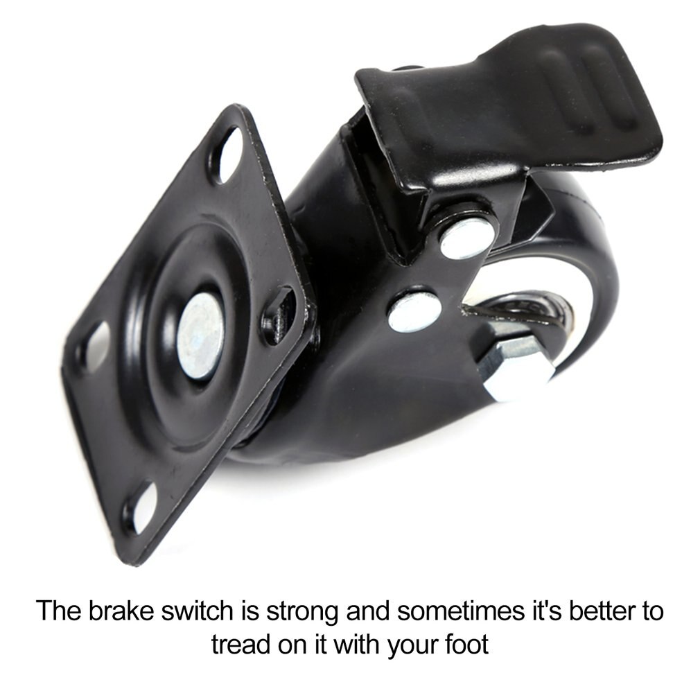 4pcs 1.5in Furniture Swivel Casters Universal Wheel Brake Plate Swivel ...