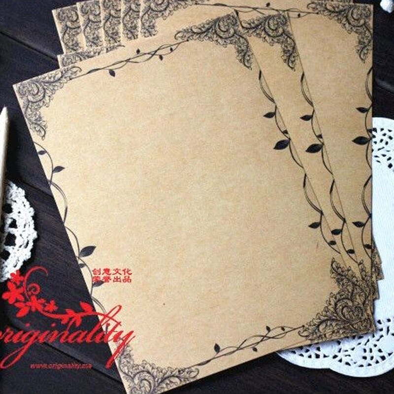 8 sheets/set Vintage Writing Paper Flower and Leaf... – Vicedeal