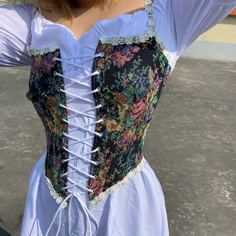 Vrouwen Y 2K Vintage Bloemenprint Vest Sexy Bodyco... – Grandado