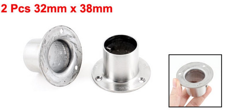 2 Pcs 32mm x 38mm Sliver Tone Metal Pipe Tube Weld... – Grandado