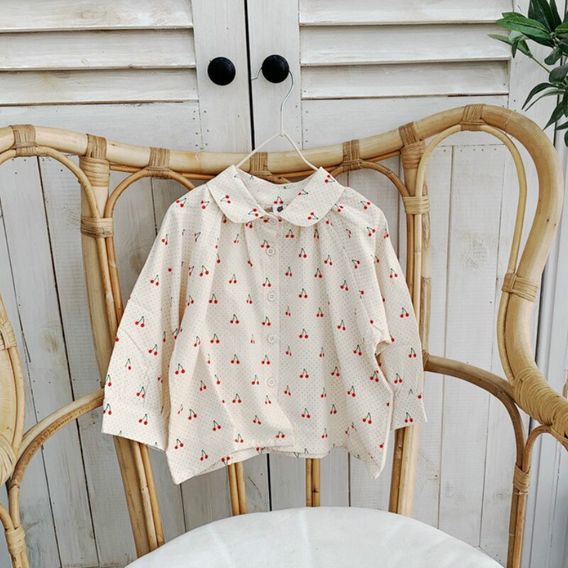 Autumn Girls Cherry Blouses Kids Cotton Tops Girl ... – Vicedeal