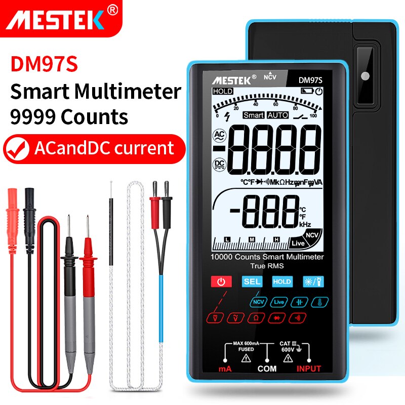 MESTEK DM97S Multimeter Color LCD Display 9999 Dig... – Grandado