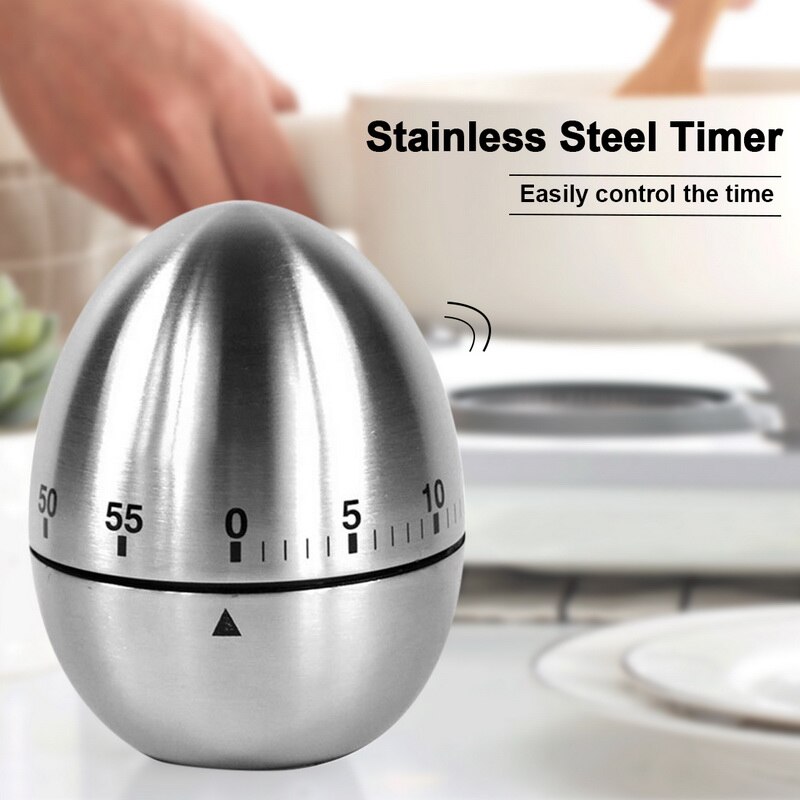 Kitchen Timer Manual Stainless Steel Egg Shaped Me... – Grandado