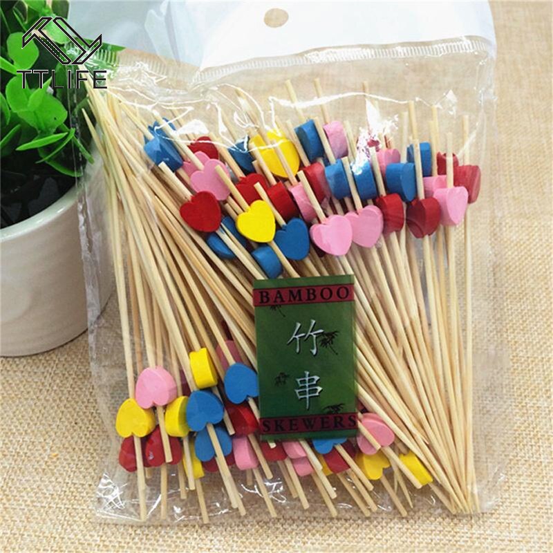 100 stk 12cm hjerte bambus mat plukker buffet cupc... – Grandado