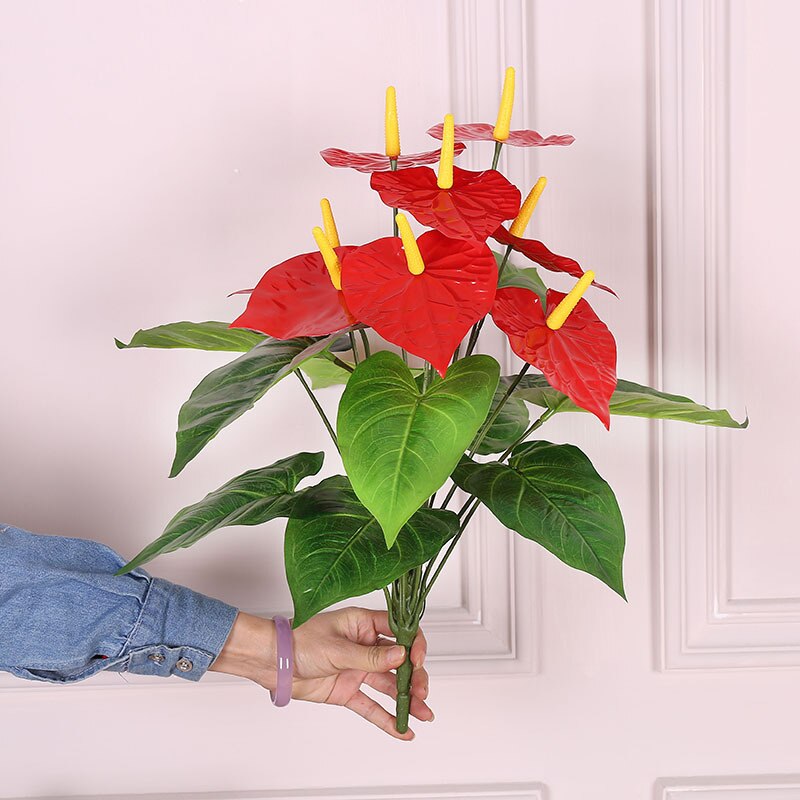 Kunstbloem kleine rode palm 50 cm tuinbouw bonsai ... – Vicedeal