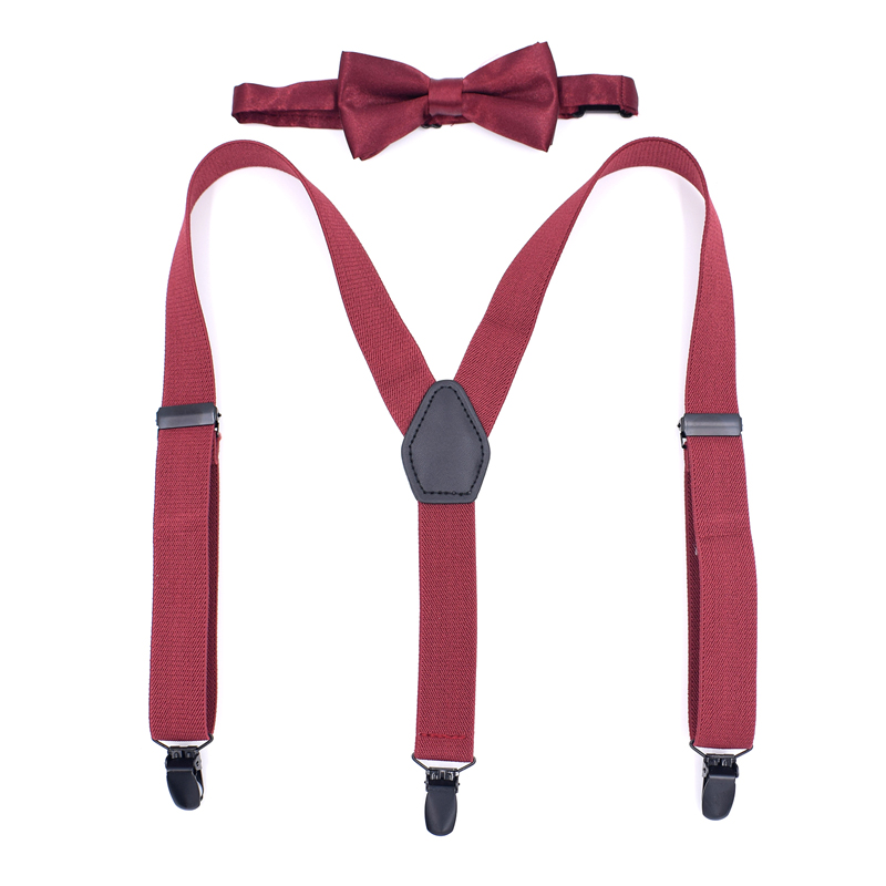 1 inch Kids Suspenders set black leather children ... – Grandado
