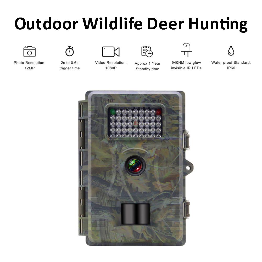 Trail Camera 12MP 1080P IP66 Waterproof Game Scouting Camera Night ...