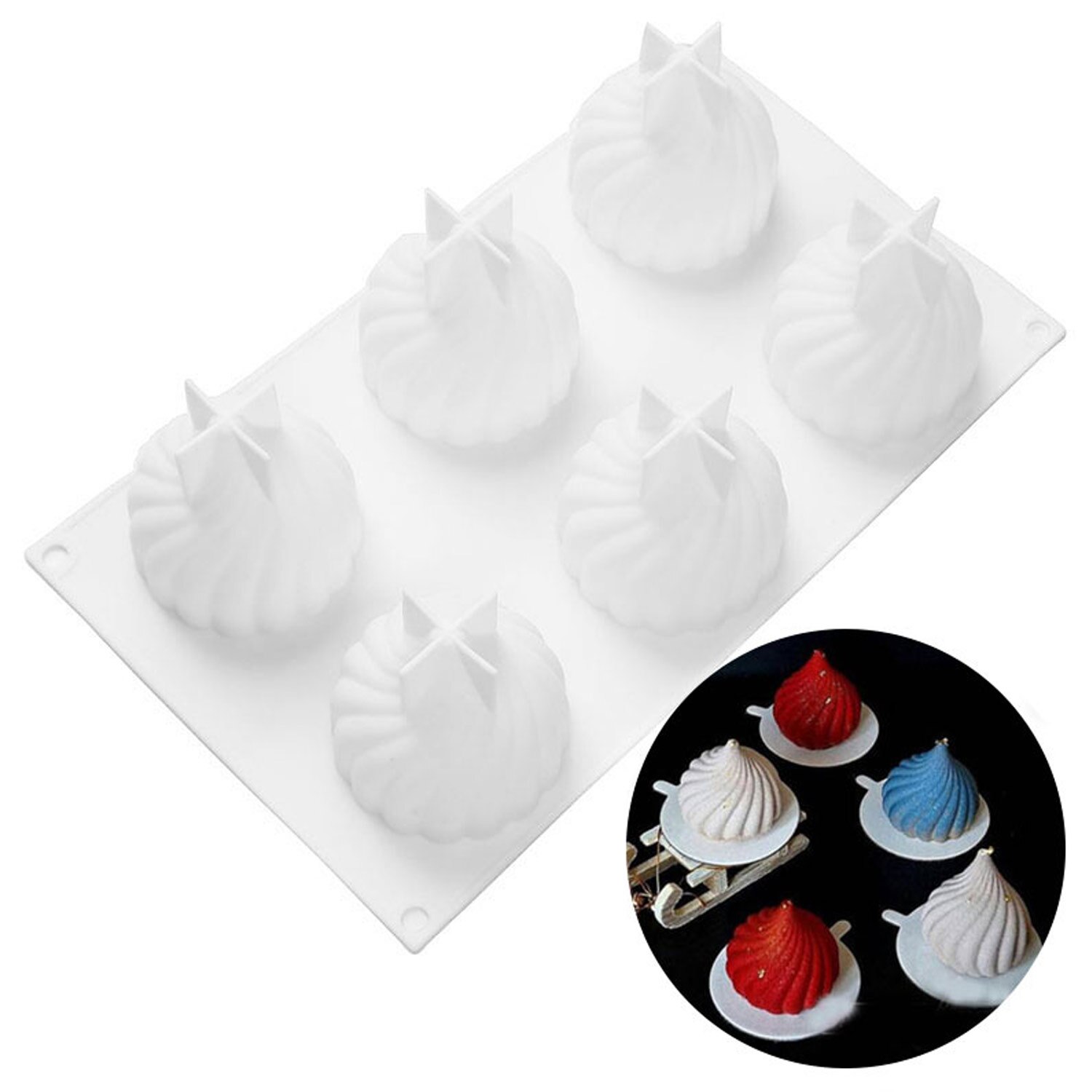 6-Grid 3D Zwiebel Silikon Form Silikon Form für DI... – Vicedeal