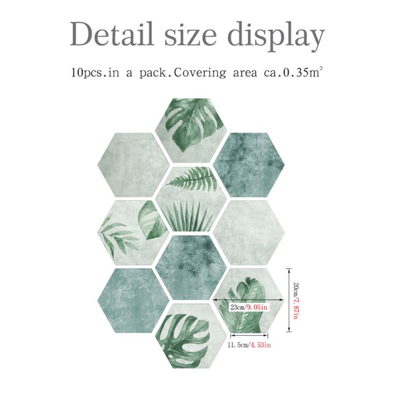 10 PCS Hexagon Retro Pattern Tile Floor Sticker PV... – Vicedeal