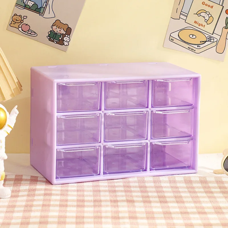 Desktop 9 Grid Storage Boxes Organizer Transparent... – Grandado