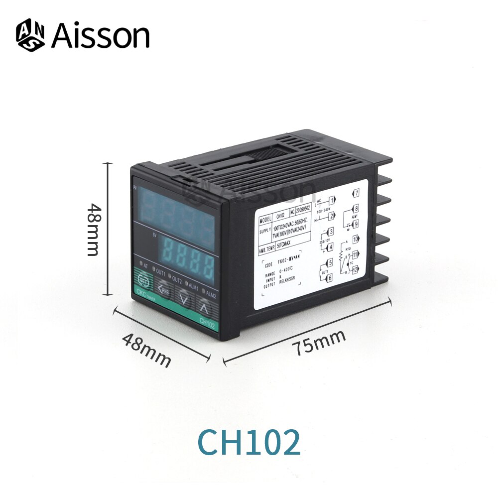 Thermostat numérique régulateur de température SSR... – Grandado