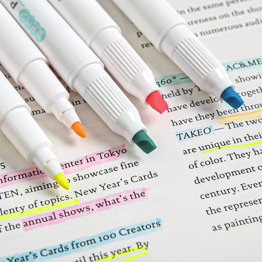 6/8/25colors Double Line Highlighter Marker Pen Su... – Vicedeal