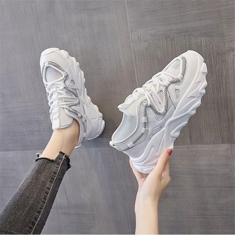 Brand Mesh Chunky Sneakers Vrouwen Schoenen Wit Bl... – Grandado