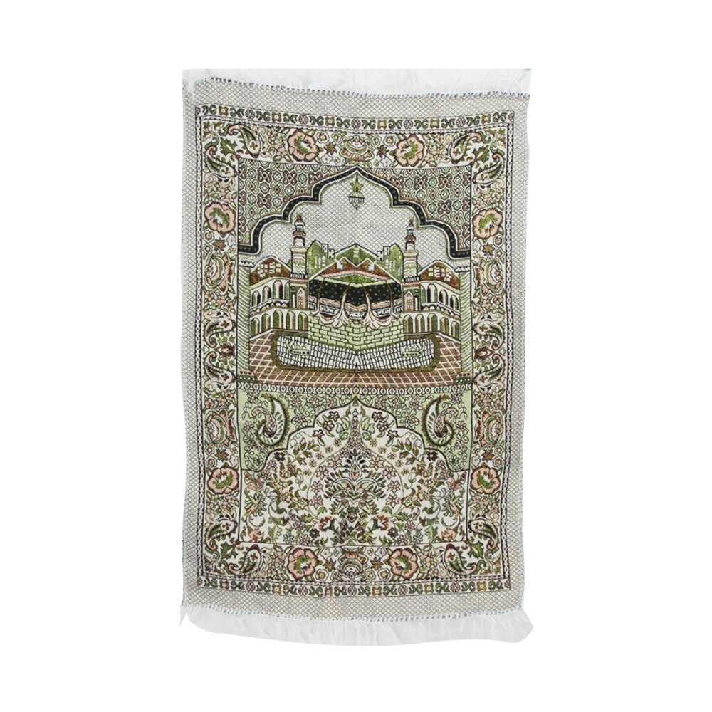 Cotton Muslim Prayer Rug Soft Tassel Tapestry Port... – Grandado