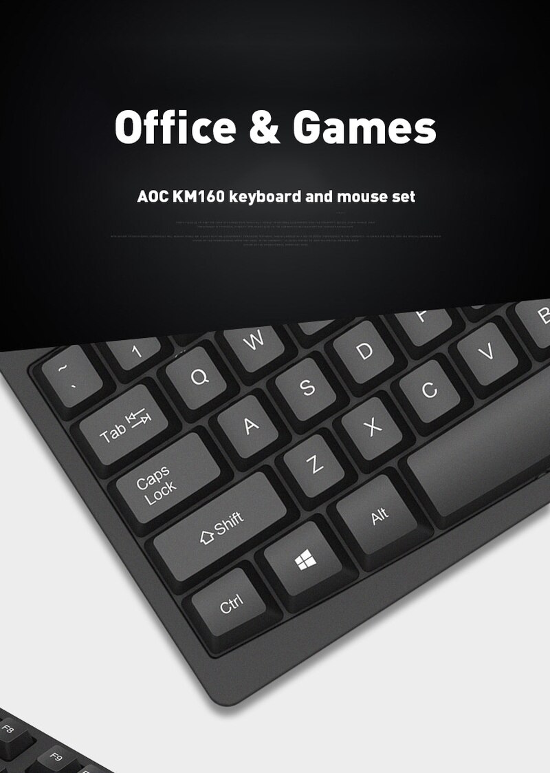 AOC KM160 104Keys Wired Office/Home Keyboard-Mouse... – Grandado