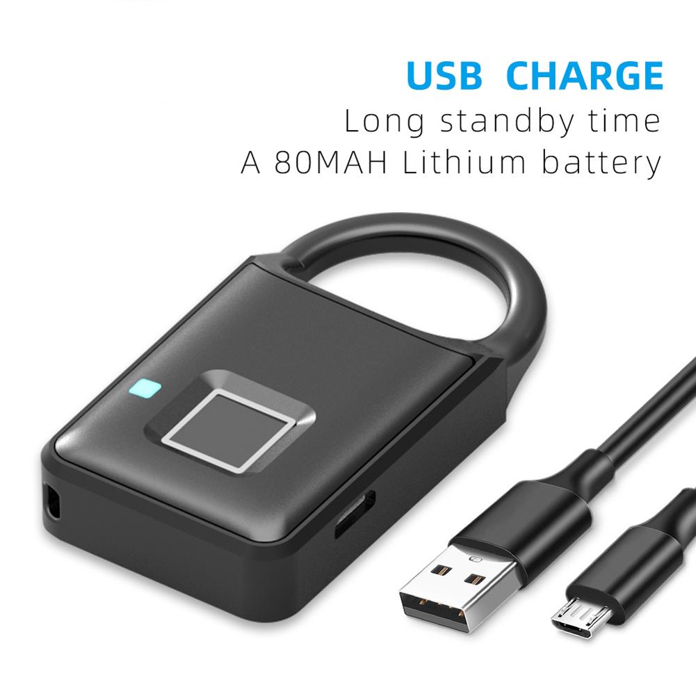 Candado de huella dactilar con carga USB, candado ... – Grandado