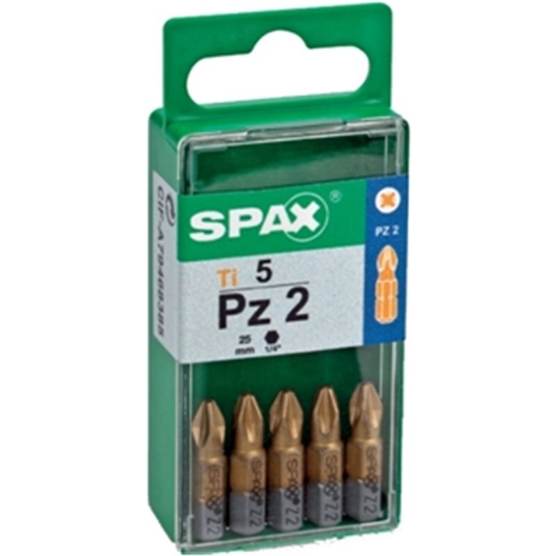 PUNTA ATORN PZ2 1/4""-25MM TITANIO SPAX – Grandado