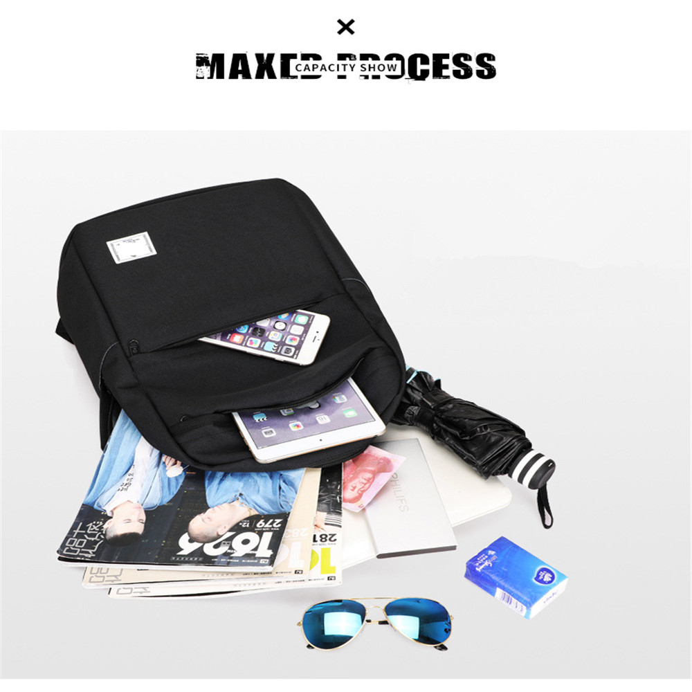 Backpack junior high school school bag solid color... – Grandado