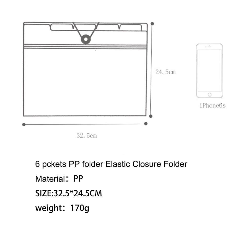 6 pckets PP map Elastische Sluiting Map Uitbreiden... – Grandado