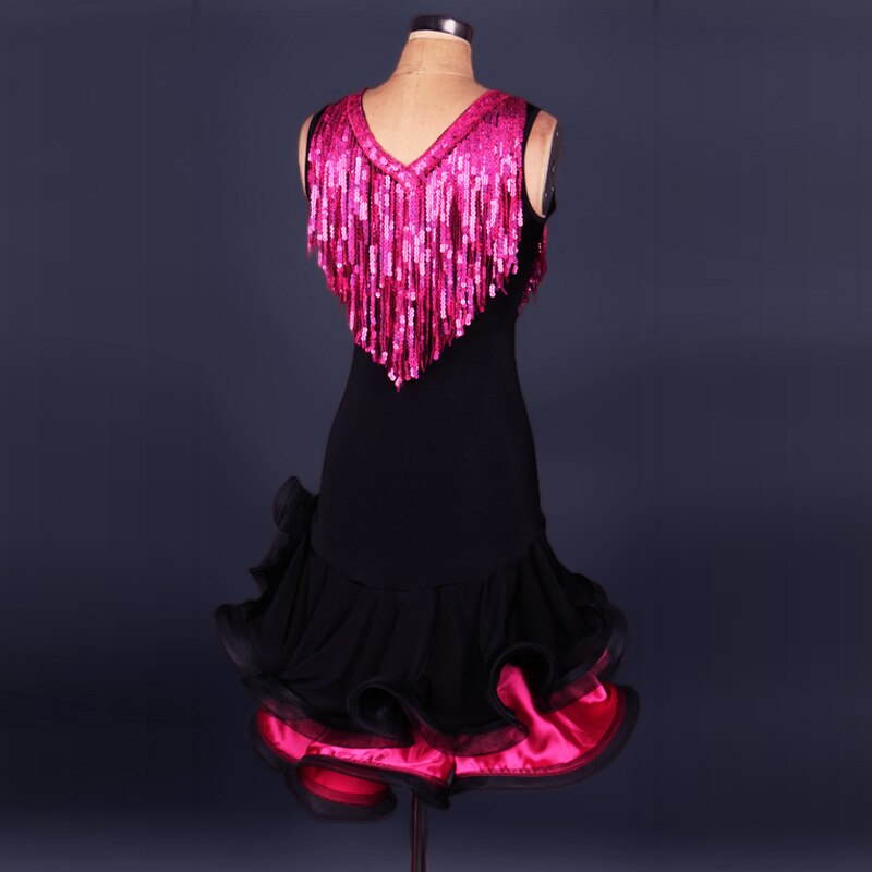 Adult/Children Tassel sequins Latin Dance Dress Wo... – Grandado