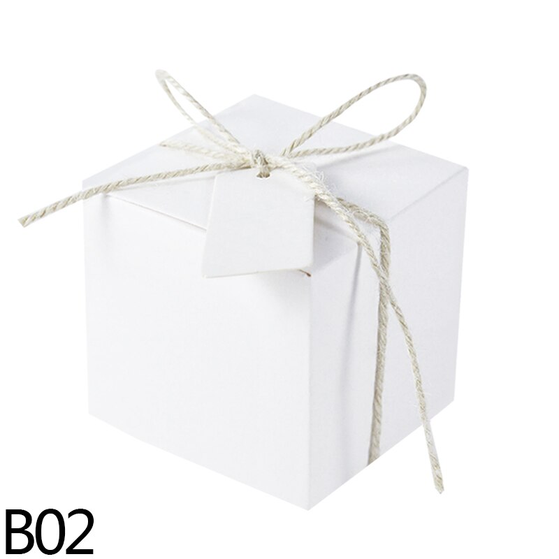 20PCS Brown White Kraft Paper Boxes Cube Boxes wit... – Grandado