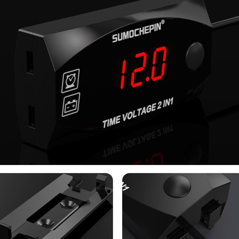 12 V Digital Display A LED Voltmetro Calibro di Te... – Grandado